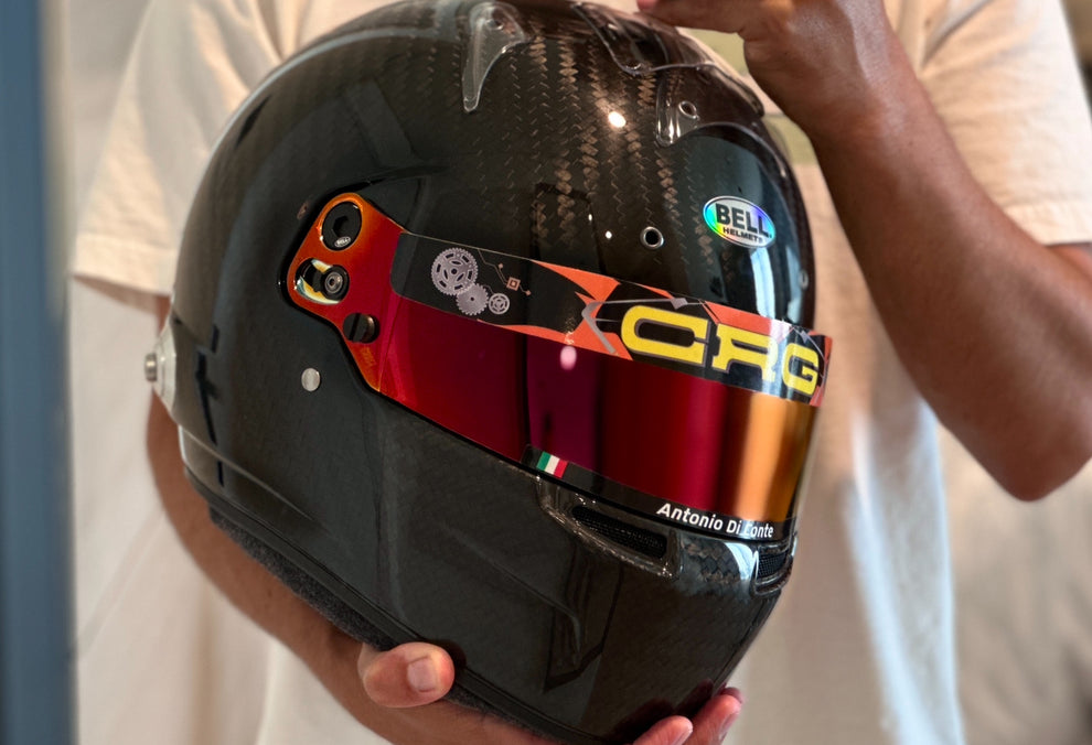 CRG kit of visor stickers: Chassis+name+Flag (Karting, Motorsport, Mot ...